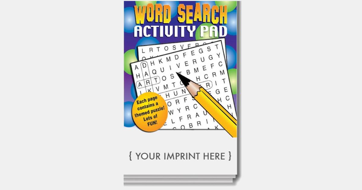 USA Made Word Search Activity Pad with your logo | MiniThrowBalls.com
