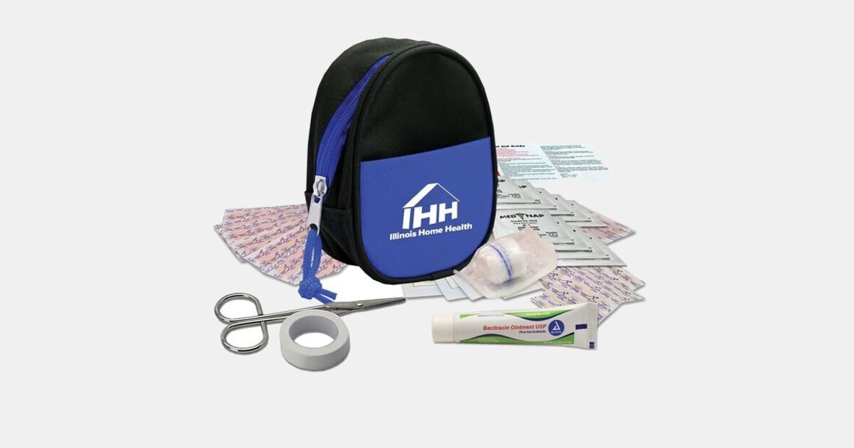 Zipper Tote First Aid Kit with your logo | MiniThrowBalls.com