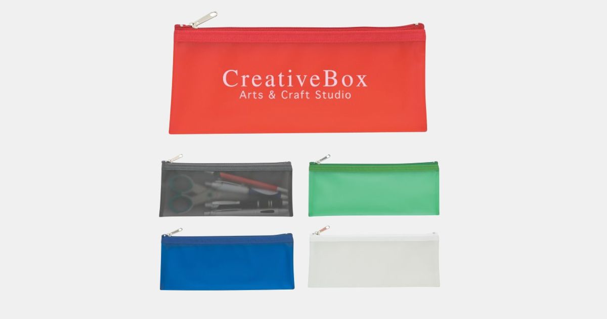 Custom Printed Zippered Pencil Case with your logo | MiniThrowBalls.com